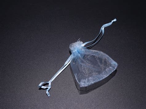 Мешочек из органзы подарочный однотонный 90х70 мм Голубой (BG-792 ...