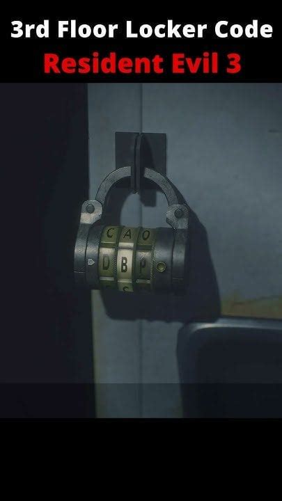 Resident Evil 3 3rd Floor Locker Code