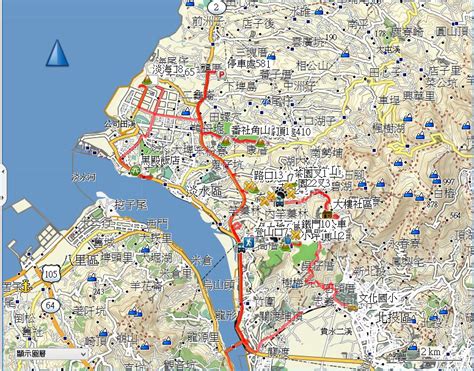 地圖 路線：1712 淡水地區平地基石，東小坪頂山、興華坑山、淡水庄仔內、虎頭山、番社角山、崙頂、下圭柔山、淡海 馬克褚工作室