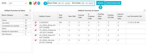 View Callback Summaries For A Specific Date Range