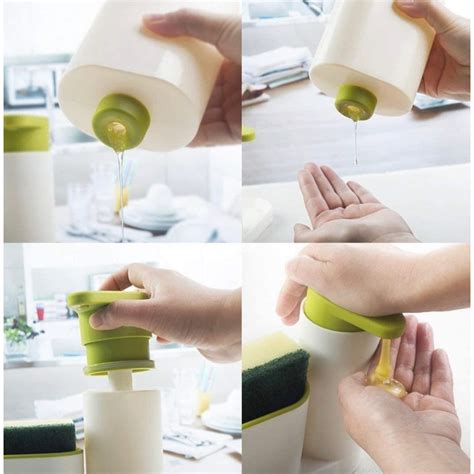 Кухненски дозатор за препарат за съдове течен сапун и поставка за гъби Emag Bg