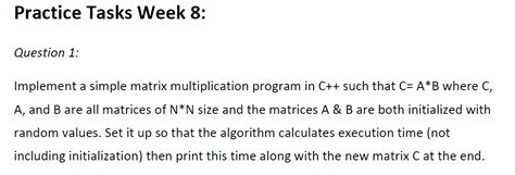 Solved Practice Tasks Week 8 Question 1 Implement A Simple