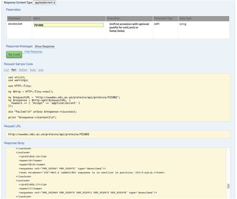 Proteins Api Documentation For The Proteins Accession Search End Point