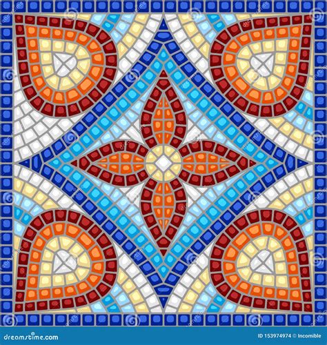 Ancient Mosaic Ceramic Tile Pattern Stock Vector Illustration Of Modern Archeology 153974974