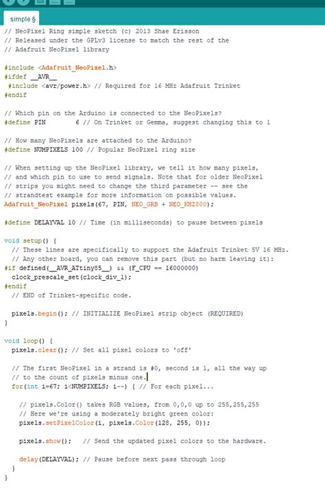 Help With Very Simple Neopixel Coding Rarduino