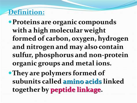 Protein Definition Chemistry
