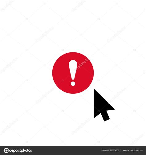 Click Vector Icon Cursor Symbol With Exclamation Mark Cursor Arrow Icon And Alert Error