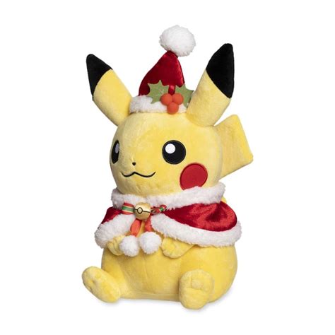 Pikachu With Holiday Cape And Hat Pokémon Holiday Plush 14 In Pokémon Center Official Site