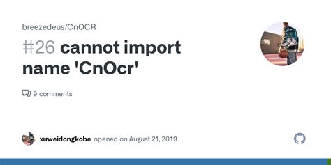 Cannot Import Name CnOcr Issue Breezedeus CnOCR GitHub
