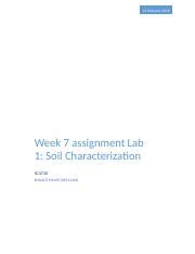 Week Assignment Lab Soil Characterization February Week Assignment Lab Soil