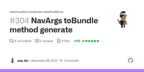 navargs tobundle method generate by way kis · pull request 304 · raamcosta compose destinations