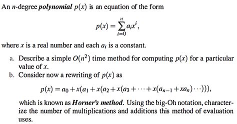 Solved An N Degree Polynomial P X Is An Equation Of The Chegg