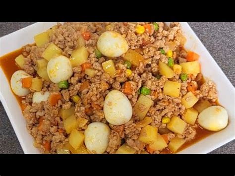 PORK GINILING RECIPE with Quail eggs | How to Cook Minced Pork Filipino way! - YouTube