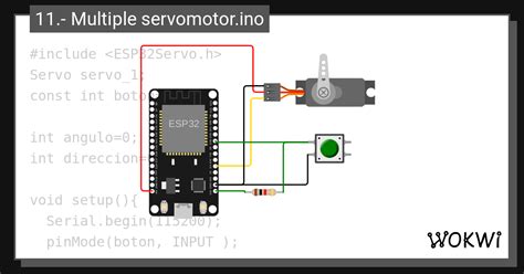 Servomotore Direccion Boton Wokwi Esp32 Stm32 Arduino Simulator
