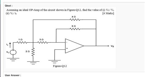 Qtext Assuming An Ideal OP Of The Circuit Shown Chegg Com