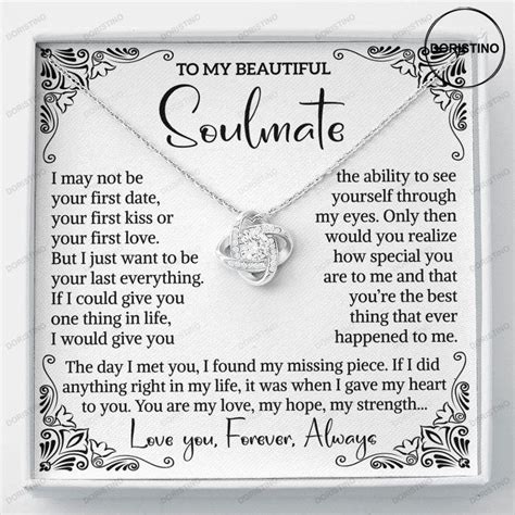 To My Beautiful Soulmate Necklace Love Knot Necklace Soulmate T T