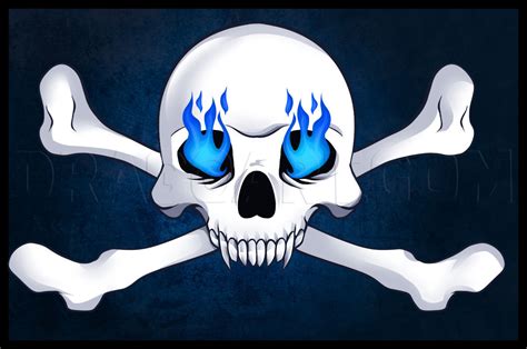 How To Draw Skull And Crossbones Step By Step
