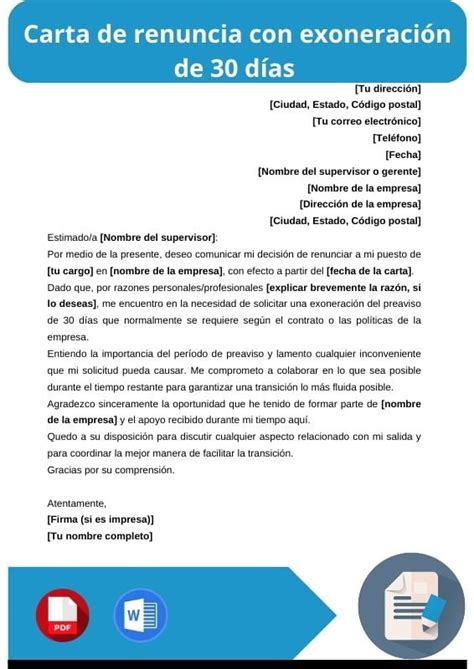 Carta De Renuncia 【 Para Llenar Word Pdf