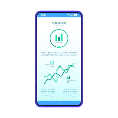 Premium Vector Smartphone Dashboard Interface Vector Template Mobile Productivity Page Blue