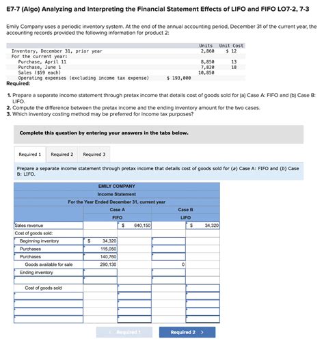 solved e7 7 algo analyzing and interpreting the financial