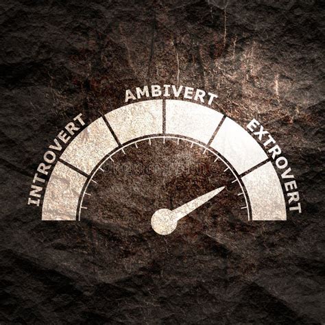 Extrovert Ambivert And Introvert Words With Level Scale And Human Head Silhouette Stock Vector