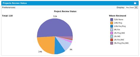 portlet pie chart display project and portfolio management