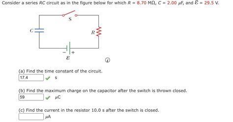 Solved Ler A Series RC Circuit As In The Figure Below For Chegg Com