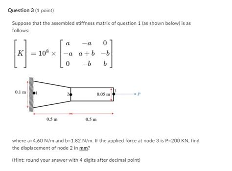 Solved Suppose That The Assembled Stiffness Matrix Of