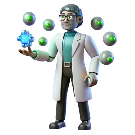 Scientist Exploring Atomic Energy Molecular Structures 54586428 Png
