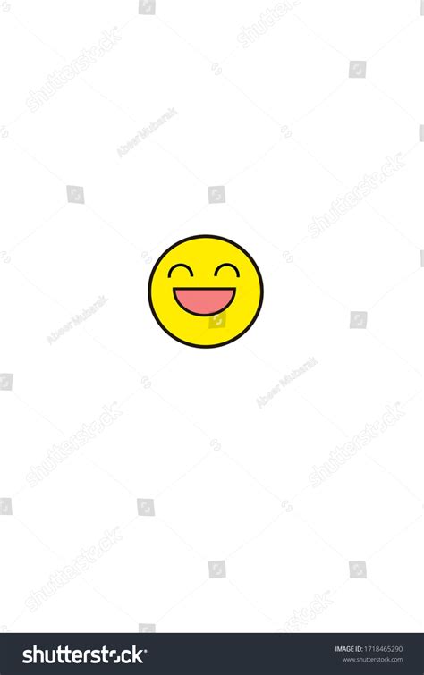 귀여운 웃는 얼굴 이모티콘 스톡 일러스트 1718465290 Shutterstock