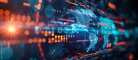 Futuristic Digital World Map With A Glowing Globe For Global Technology Concept And Future