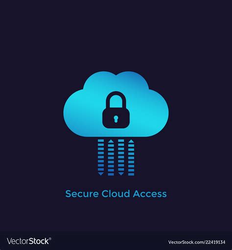 Secure Cloud Access Protected Hosting Icon Vector Image