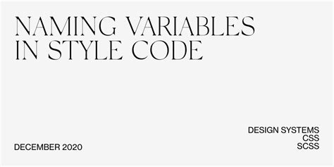 Henry From Online Naming Variables In Style Code