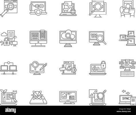 Firewall Line Icons Signs Vector Set Outline Illustration Concept Stock Vector Image Art
