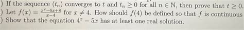 Solved If The Sequence Tn ﻿converges To T ﻿and Tn≥0 ﻿for