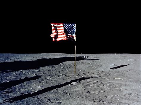 Moon Landing Flag Waving
