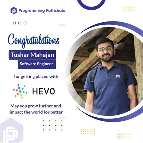 Congratulations Tushar Mahajan For Joining Hevo Data Programming