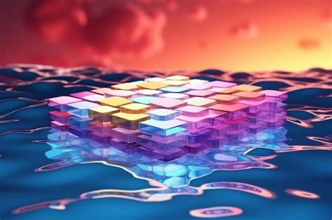 Premium Ai Image 3d Render Abstract Geometric Background Colorful