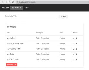 Vue Crud Example With Axios Vue Router Bezkoder