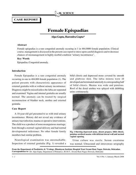 Pdf Female Epispadias