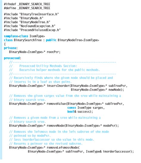 Solved Implement The Class Binary Search Tree In C Chegg