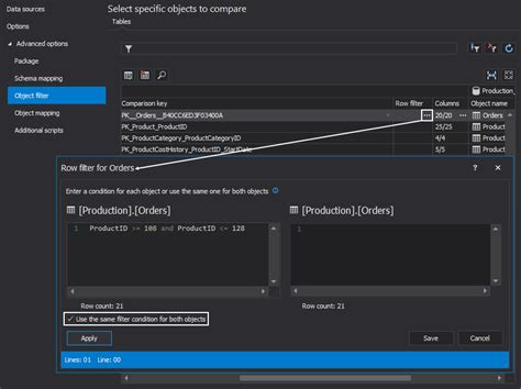 How To Narrow A Data Comparison To Affected Rows Only
