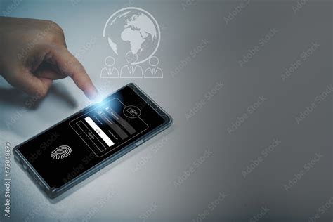 Cyber Security Concepts Login User Fingerprint Secure And Encrypted Identitysecure Access To
