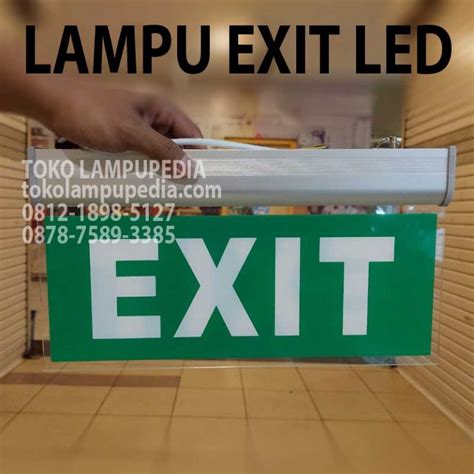 Lampu EXIT LED Akrilik Emergency 3 Watt Toko Lampupedia