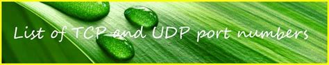 List Of TCP And UDP Port Numbers List Of Port Numbers