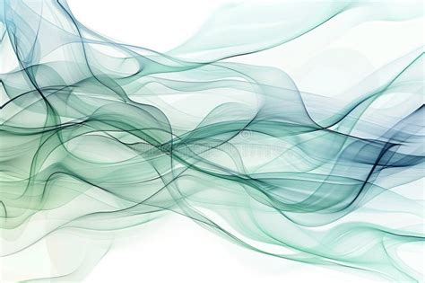 Abstract Flowing Lines In Soft Blue And Green Tones On A White Background Representing Fluidity
