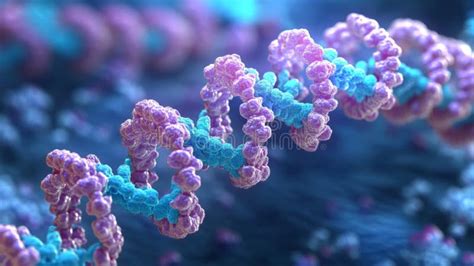 Detailed Close Up Of A Dna Helix Structure Stock Illustration