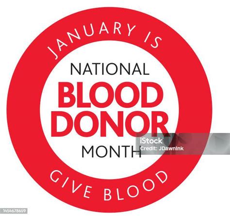 전국 헌혈자의 달 1월 개념 흰색 바탕에 둥근 고무 스탬프 라벨 헌혈에 대한 스톡 벡터 아트 및 기타 이미지 헌혈 원형 월 Istock