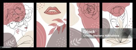 추상적인 미니멀 카드 세트 최소한의 선형 스타일로 디자인 템플릿 및 그림 집합을 벡터로 지정합니다 연속 라인 아트 또는 한 줄