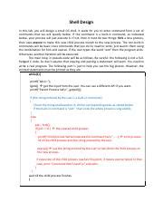 Lab Pdf Shell Design In This Lab You Will Design A Small OS Shell It Waits For You To Enter